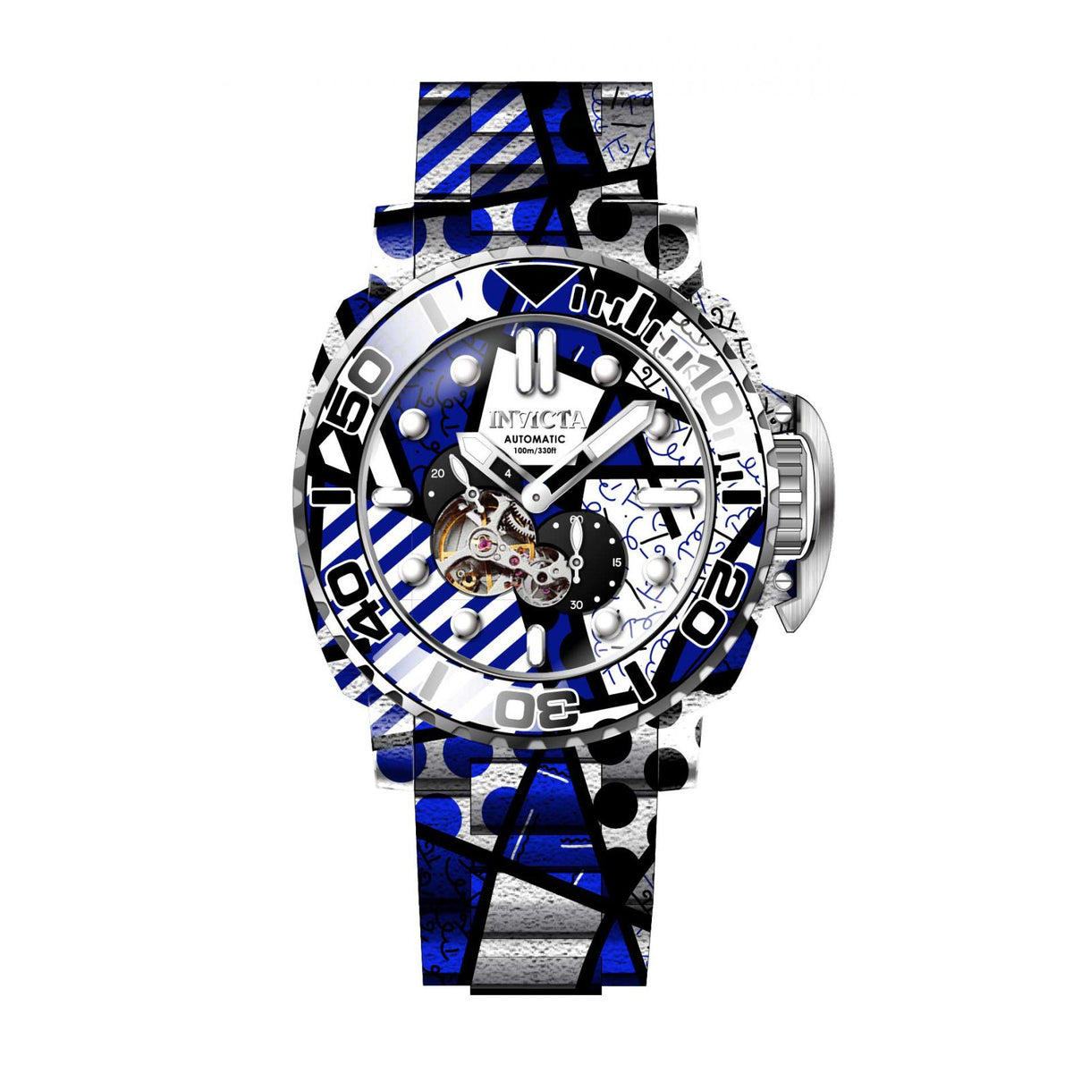 RELOJ PARA HOMBRE INVICTA BRITTO 34361 - AZUL, BLANCO, NEGRO, ACERO