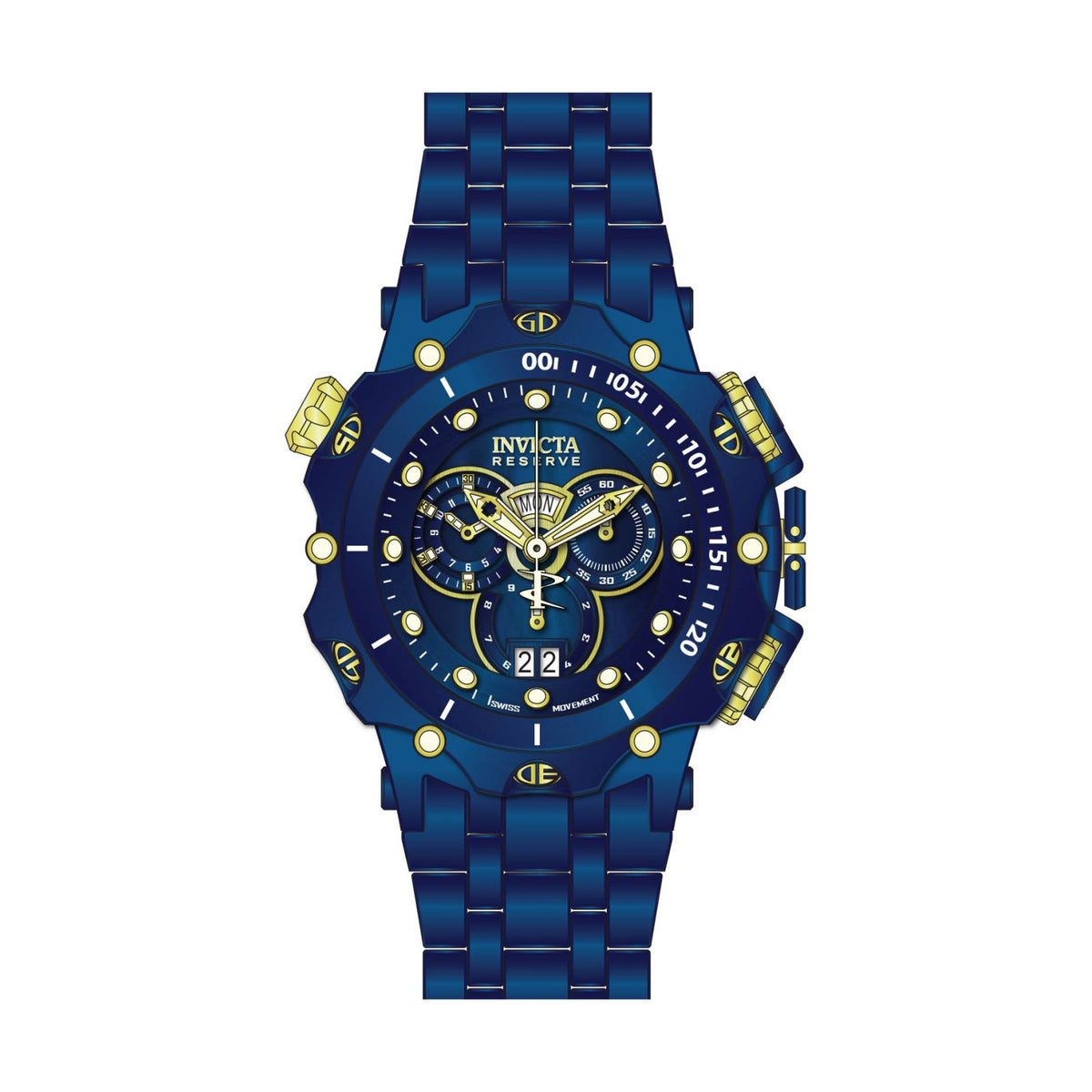 RELOJ PARA HOMBRE INVICTA RESERVE 36588 - AZUL, ORO